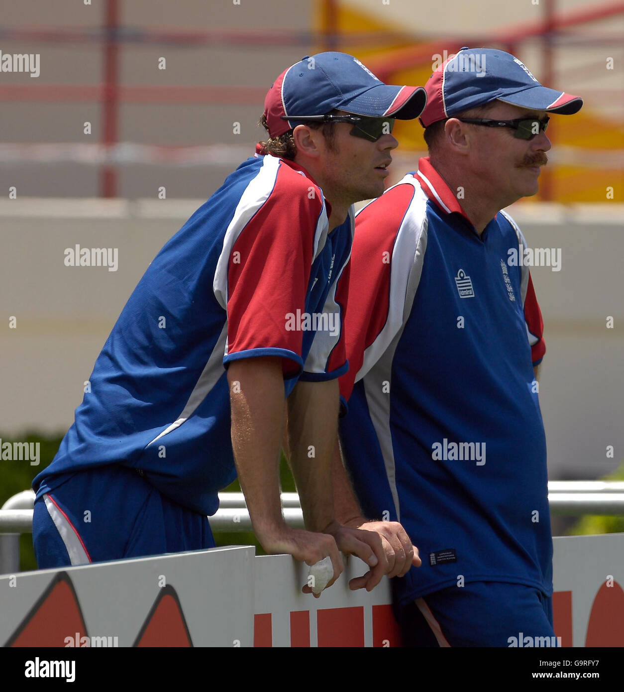 England cricketer James Anderson (left) with team security officer Reg ...