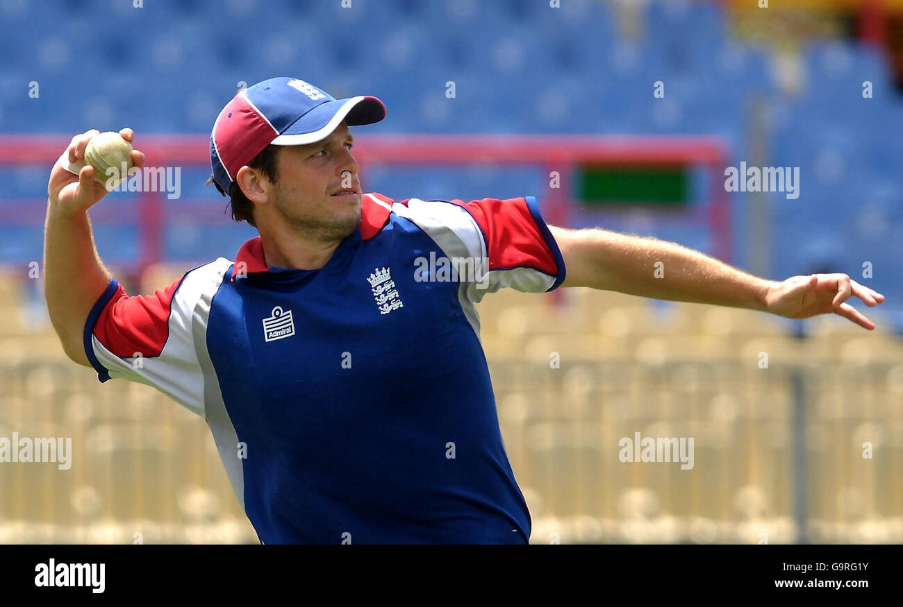 England cricketer Ed Joyce in action during a team net session at the ...