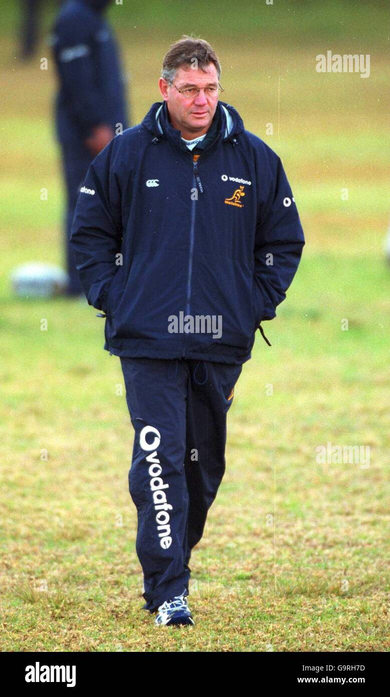 The Australian Wallabies coach Rod Macqueen during training at the ...
