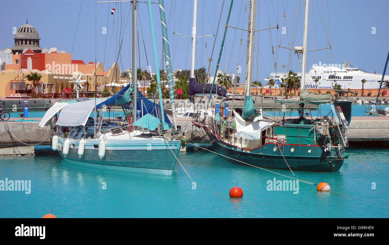 Sailing ships, vessel, yacht, yacht, marina, yacht harbour, Hurghada ...