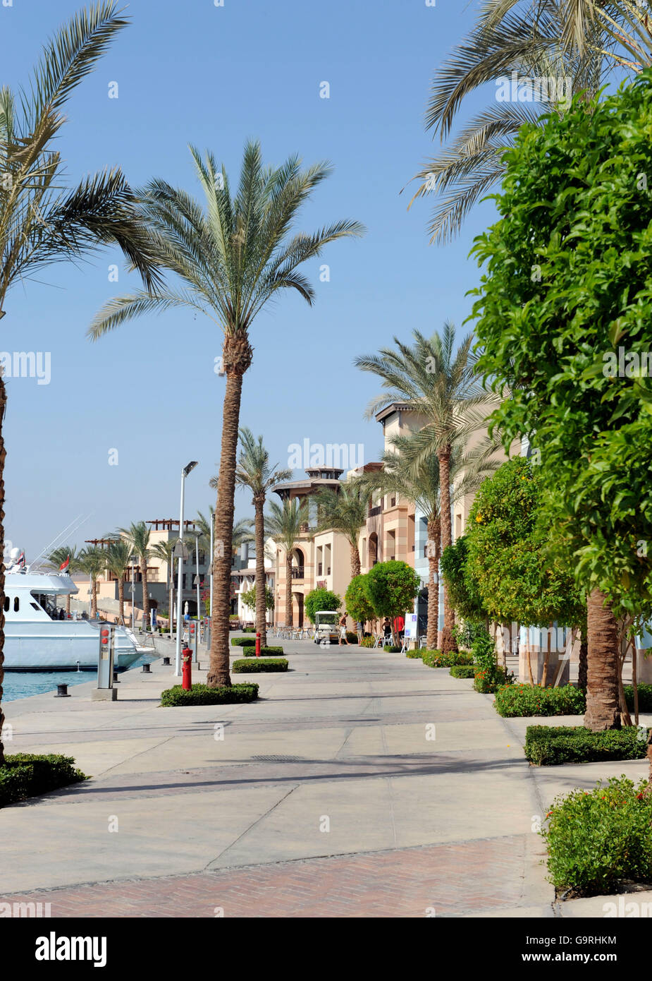 Promenade, Marina, yacht harbour, Port Ghalib, Marsa Alam, Egypt Stock ...