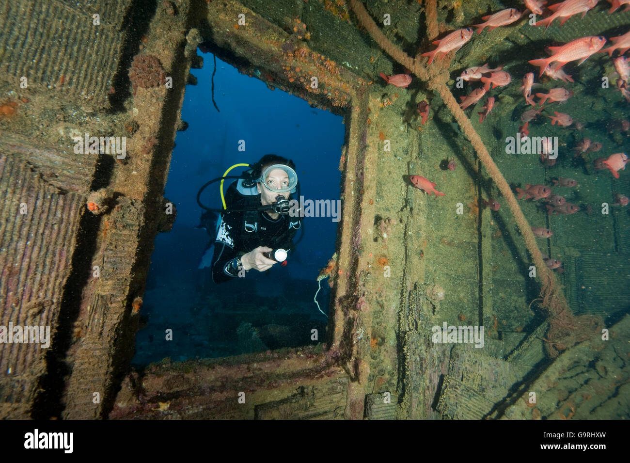 Diver enters wreck of silver star hi-res stock photography and images ...