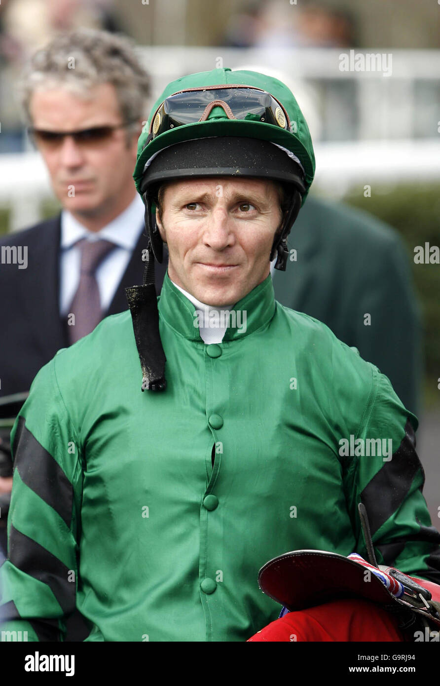 Portrait of Jockey Jimmy Fortune after victory on Imperial Star in the ...