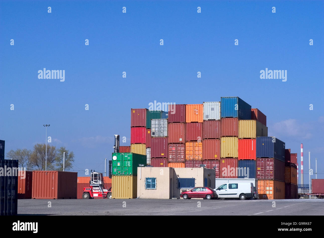 Containers for shipping stored awaiting loading at the port of Fos-sur ...