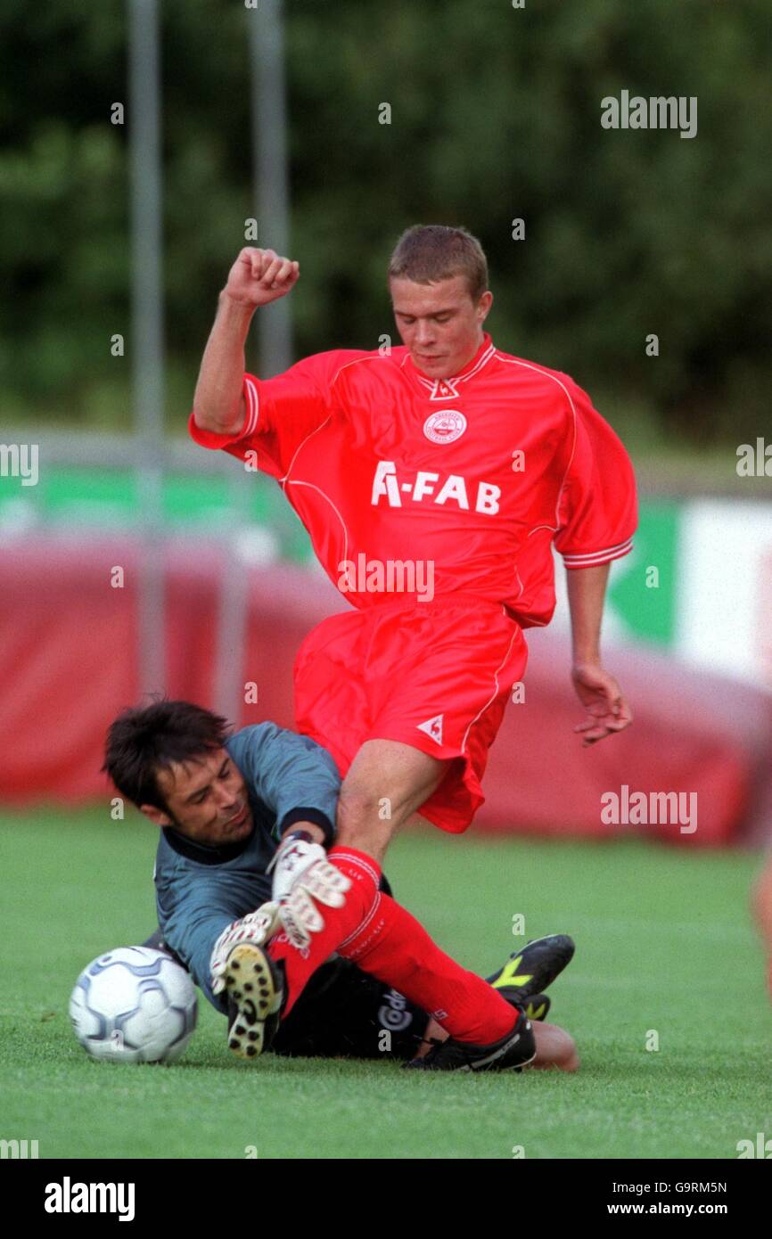 Soccer - Pre-Season Friendly - Koge v Aberdeen. Koge goalkeeper Carsten ...