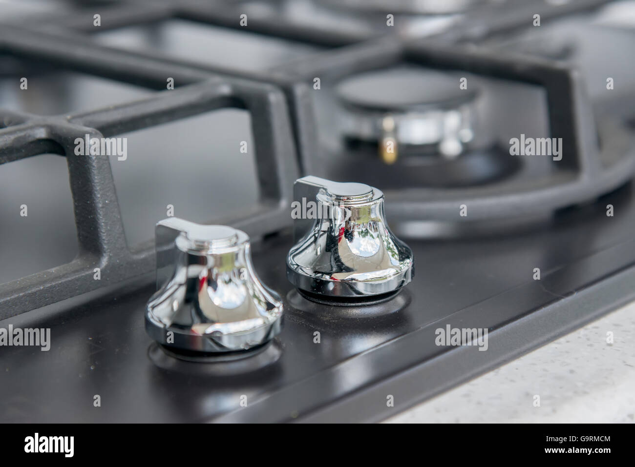 the New and modern shining metal gas cooker Stock Photo - Alamy