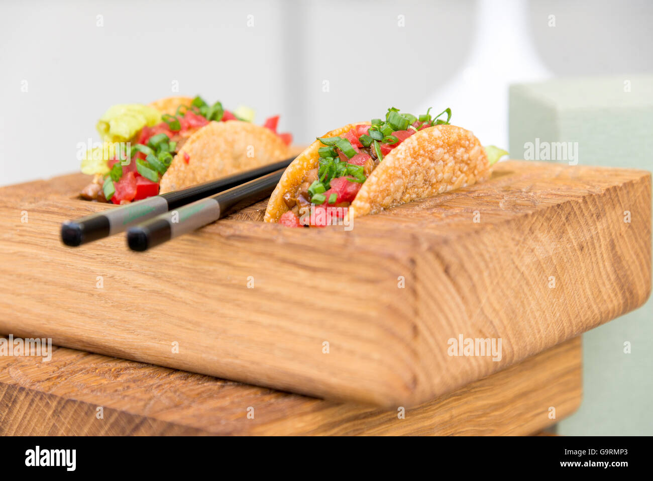 the fresh mexican taco shells with beef and vegetables Stock Photo - Alamy