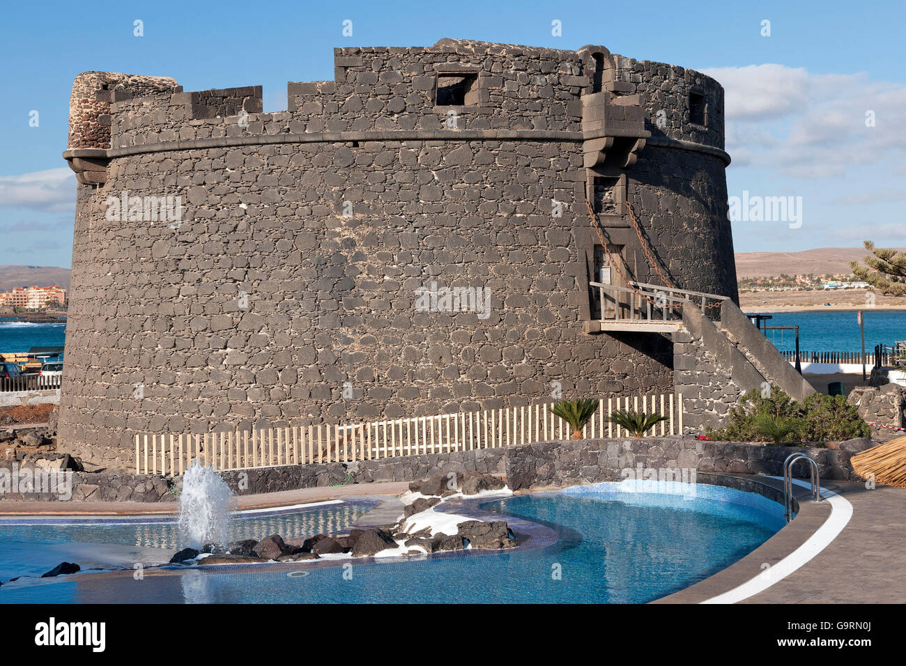 18th century spanish tower, Caleta del Fuste, Fuerteventura, Canaray ...