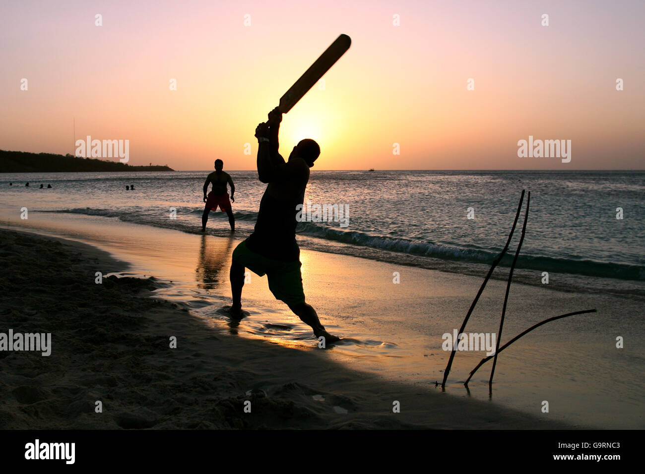 Beach cricket at sunset hi-res stock photography and images - Alamy