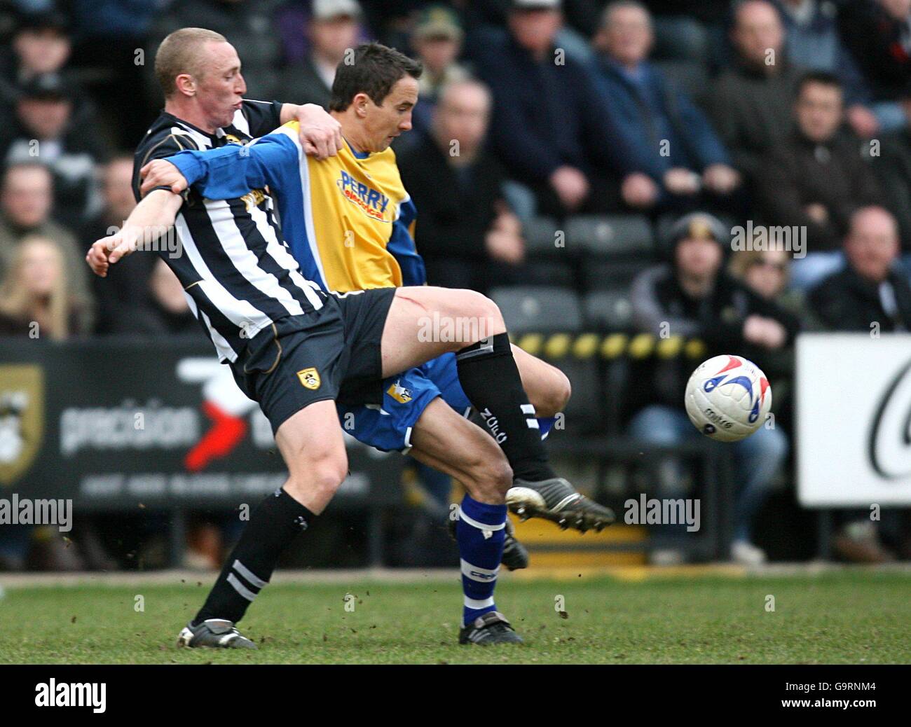 Michael Boulding, Mansfield Town (r) and Lawrie Dudfield, Notts County ...