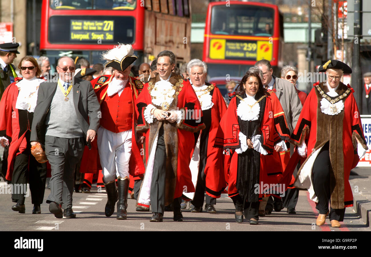 Mayors' charity walk Stock Photo - Alamy