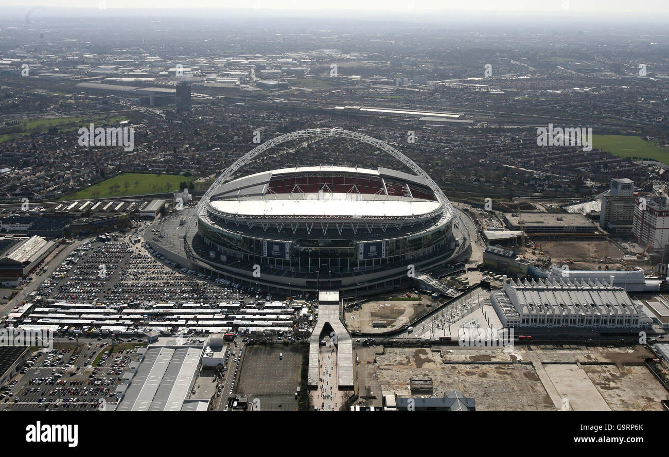 Aerial view of the new Wembley Stadium in north west London Stock Photo ...