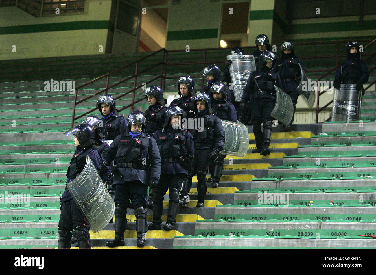 Italian Riot police during the Champions league match AC Milan vs ...