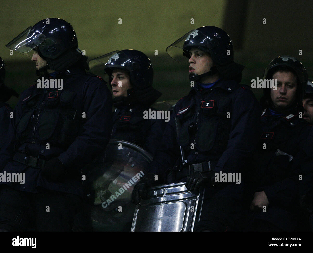 Italian Riot police during the Champions league match AC Milan vs ...