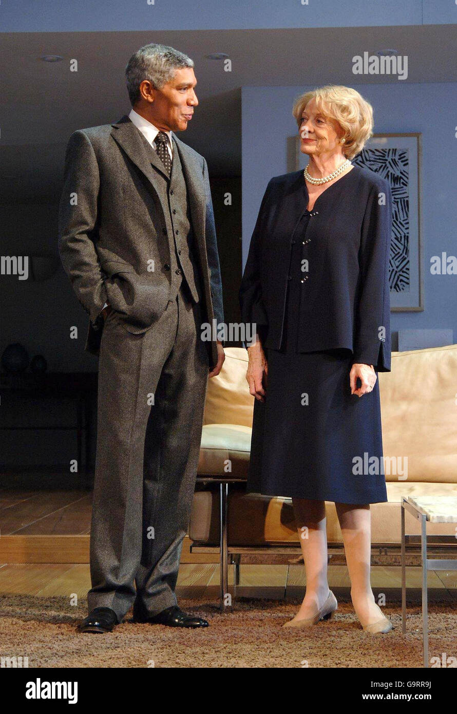 Peter Francis James and Dame Maggie Smith in a photocall for their new ...