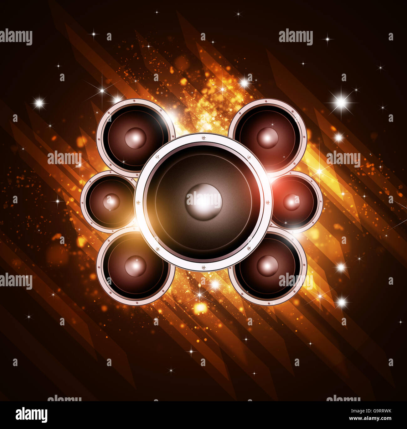 bright music multicolor poster for party events Stock Photo - Alamy