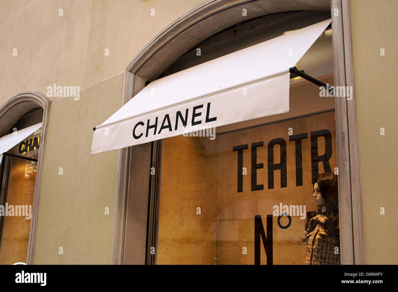 Chanel women luxury high fashion and accessories shopping windows in ...