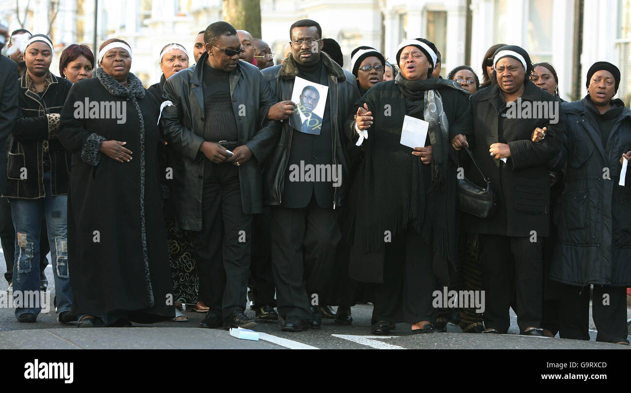 Ladjua Lesele (third from right), the mother of murdered schoolboy ...