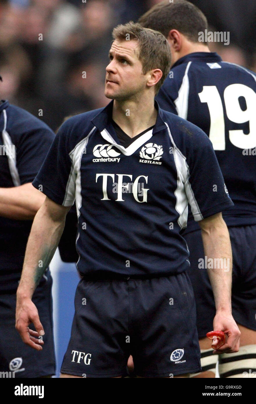 Scotland's Chris Paterson appears dejected following their defeat to ...