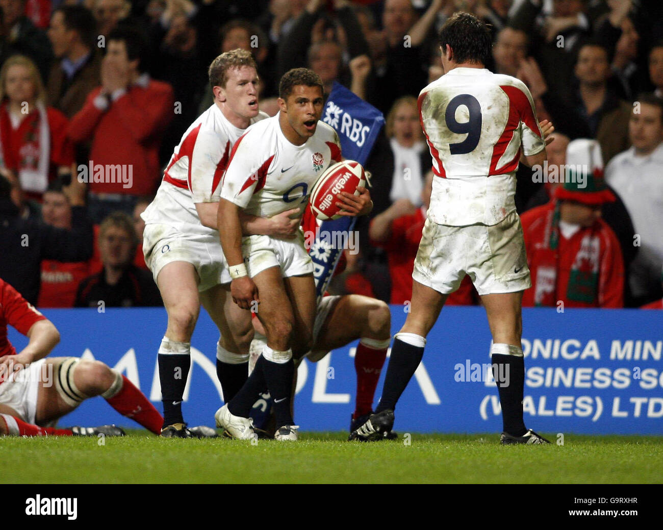 Centre during the rbs nations match at the millennium stadium hi-res ...