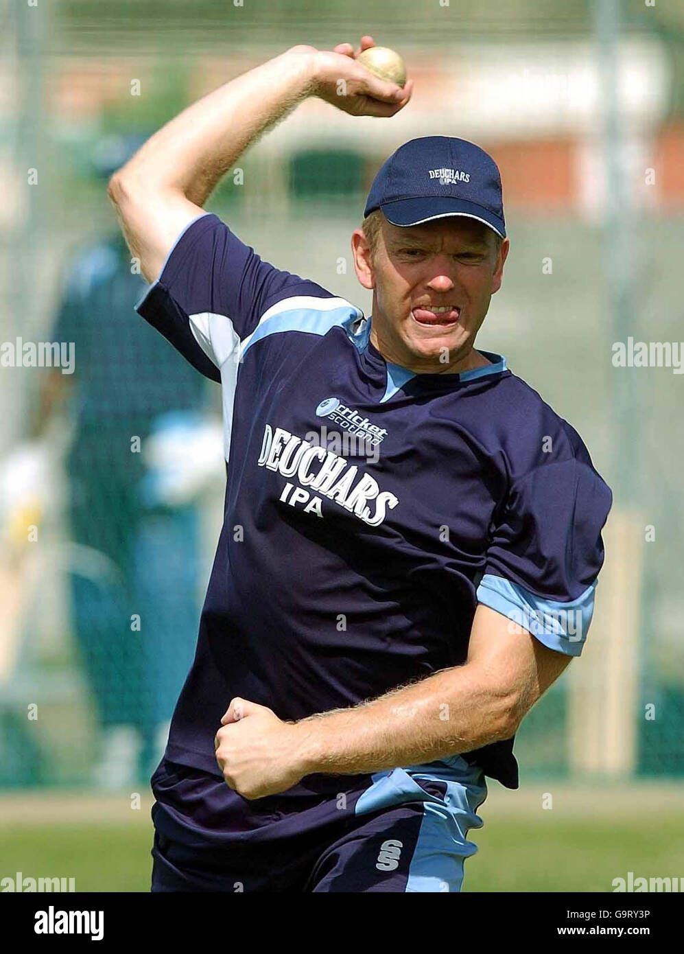 Scotland's Douglas Lockhart during a practice session at Conaree Ground ...