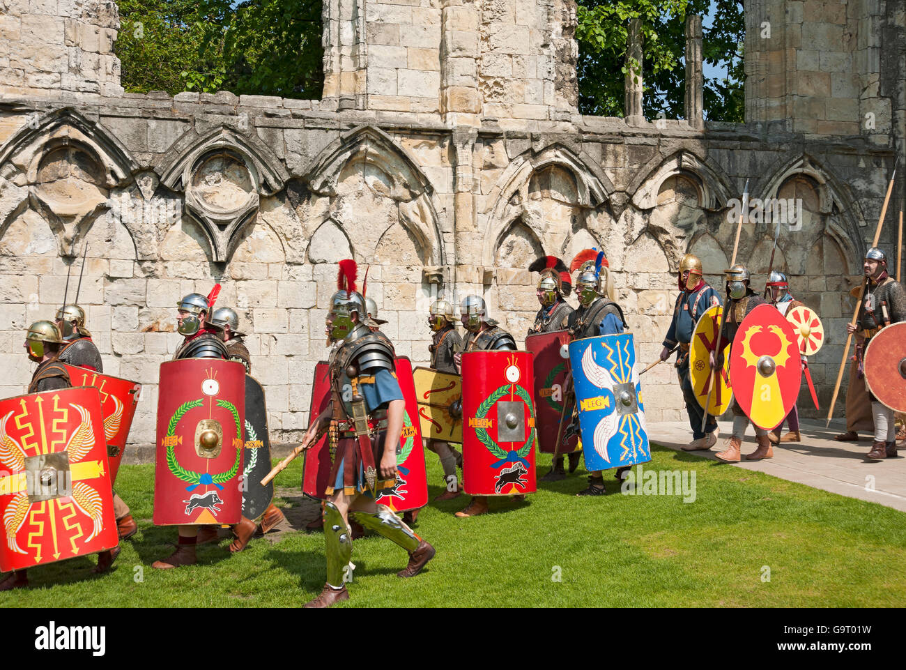 Roman Soldiers Marching History Enactment High Resolution Stock ...