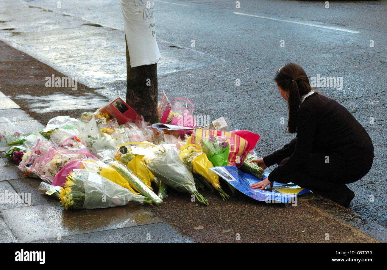 Floral tributes are left at the scene where Adam Regis was stabbed to ...