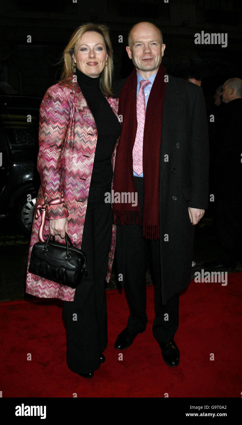 William and Ffion Hague arrive for the UK Premiere of Amazing Grace at ...