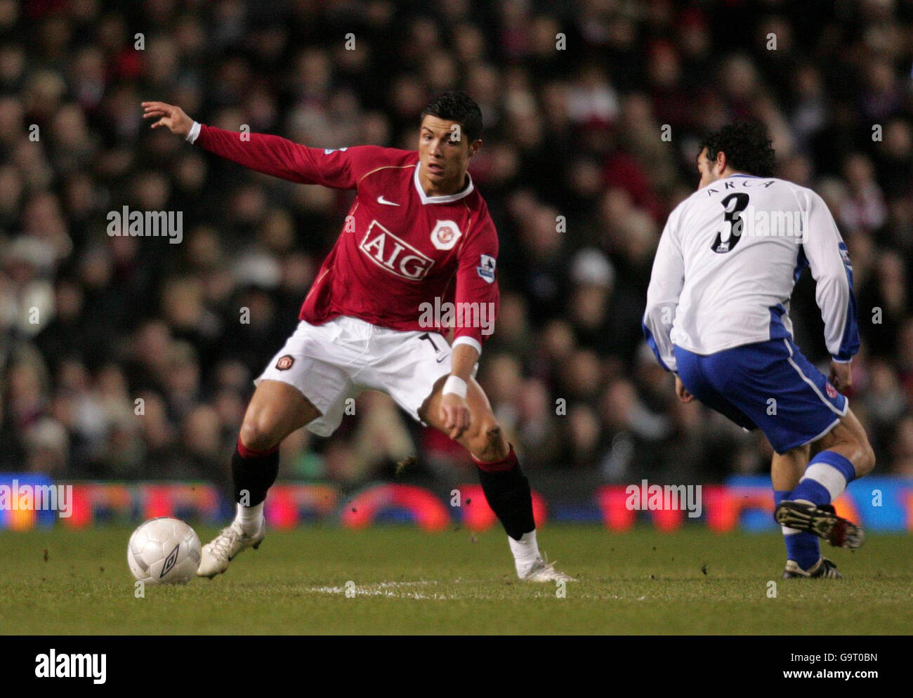 Manchester United's Cristiano Ronaldo (left) in action against ...