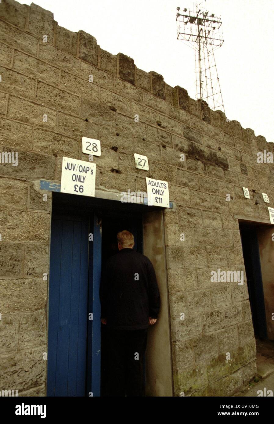 A Chesterfield fan enters Saltergate through one of the antiquated ...