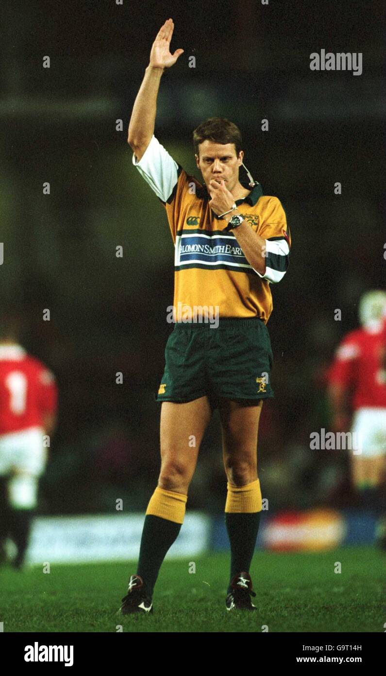 Referee Scott Young controls the game between the British Lions and the ...