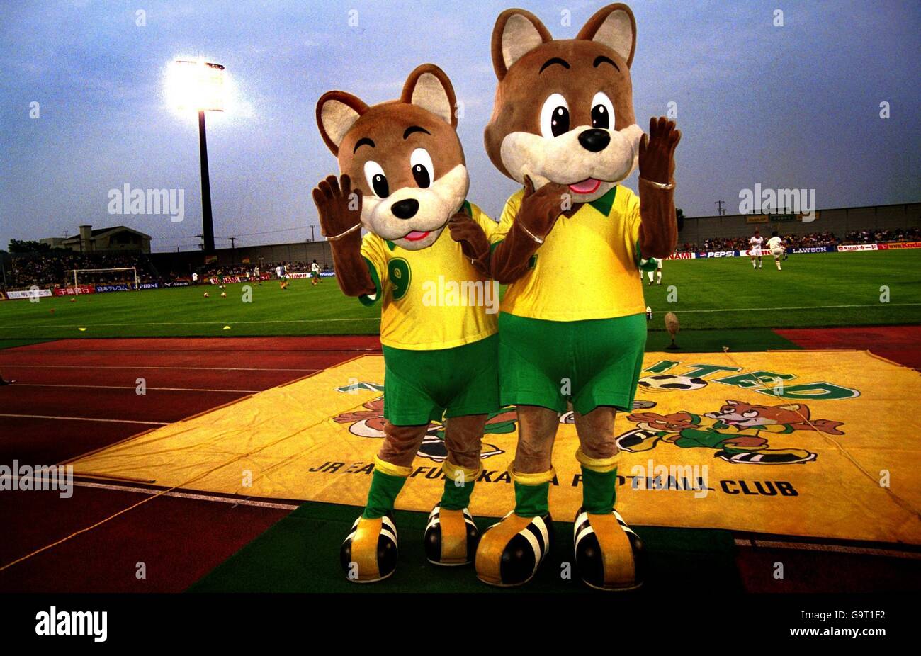 The jef united ichihara mascots inside the ichihara stadium hi-res ...