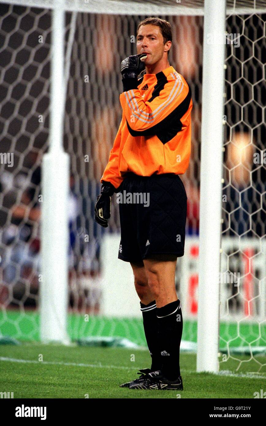 Canada goalkeeper craig forrest appears puzzled hi-res stock ...