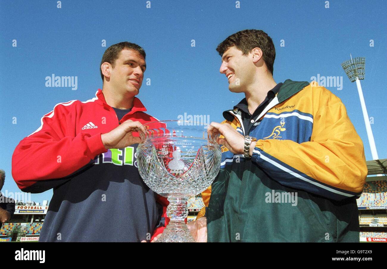 British Lions captain Martin Johnson and Australia's captain John Eales ...