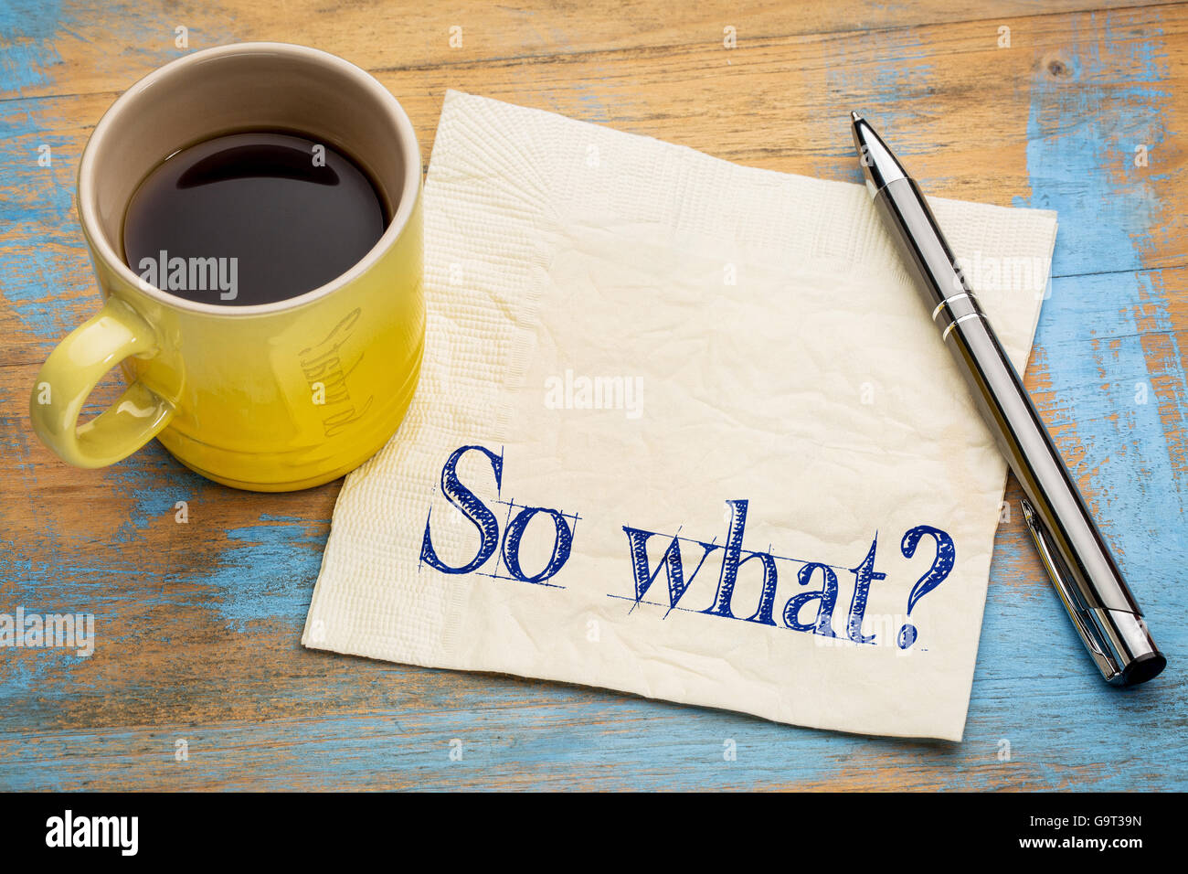 So what question - indifference concept - handwriting on a napkin with ...