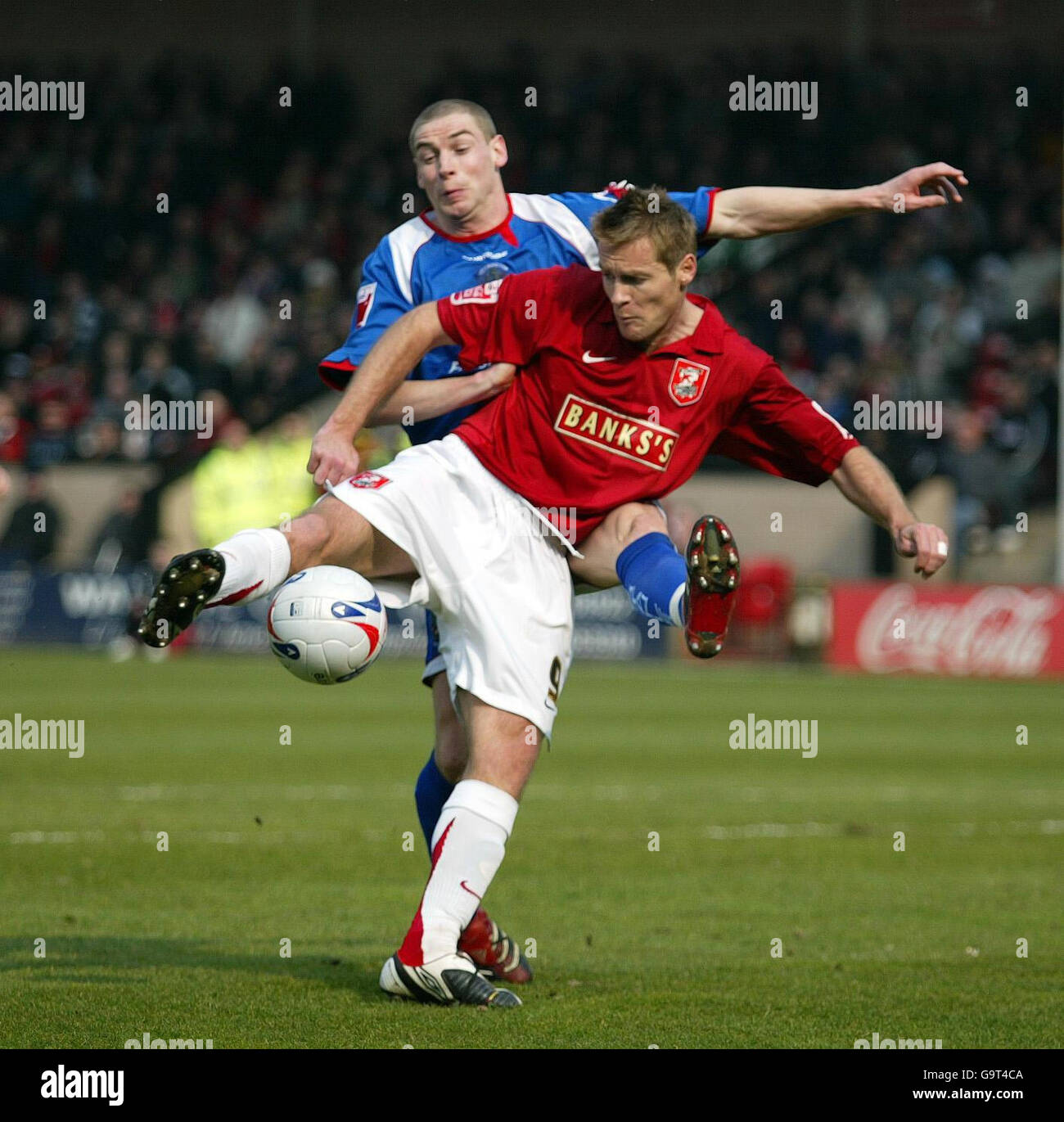 Walsall's Martin Butler gets a shot in on goal against Accrington ...