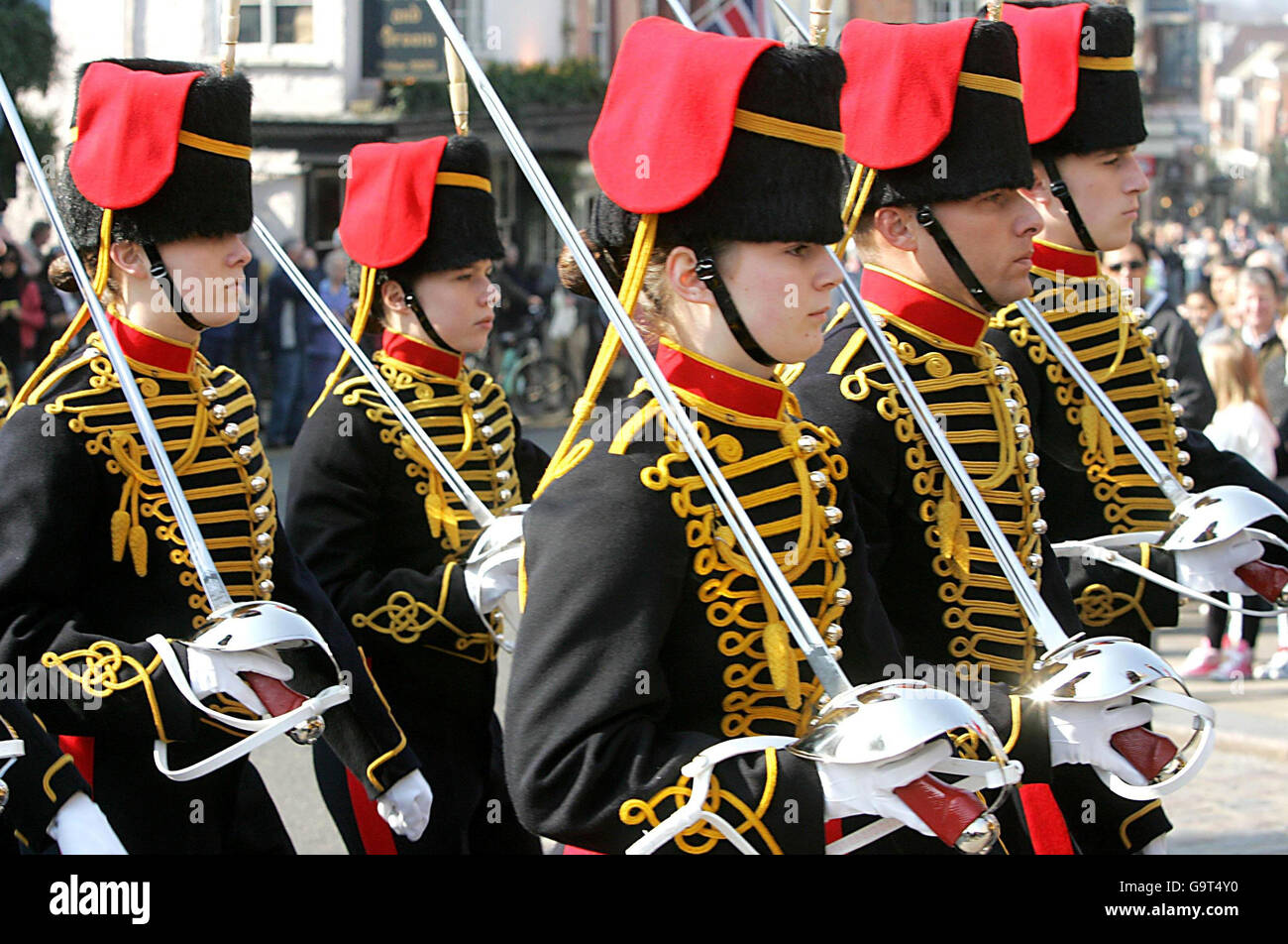 Three of the first women soldiers (from left) to mount guard at Windsor ...