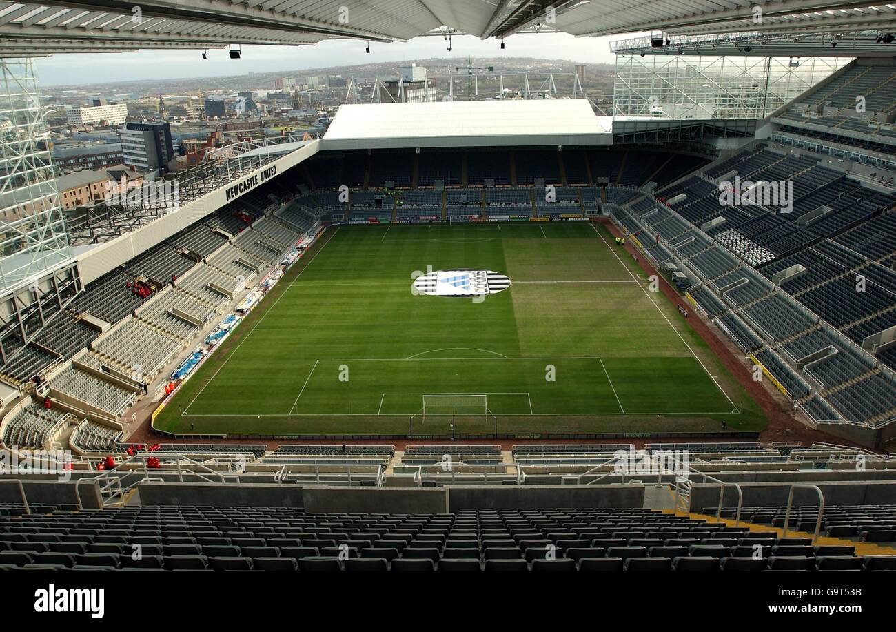 A view of St James Park stadium, home of Newcastle United from row Y of ...