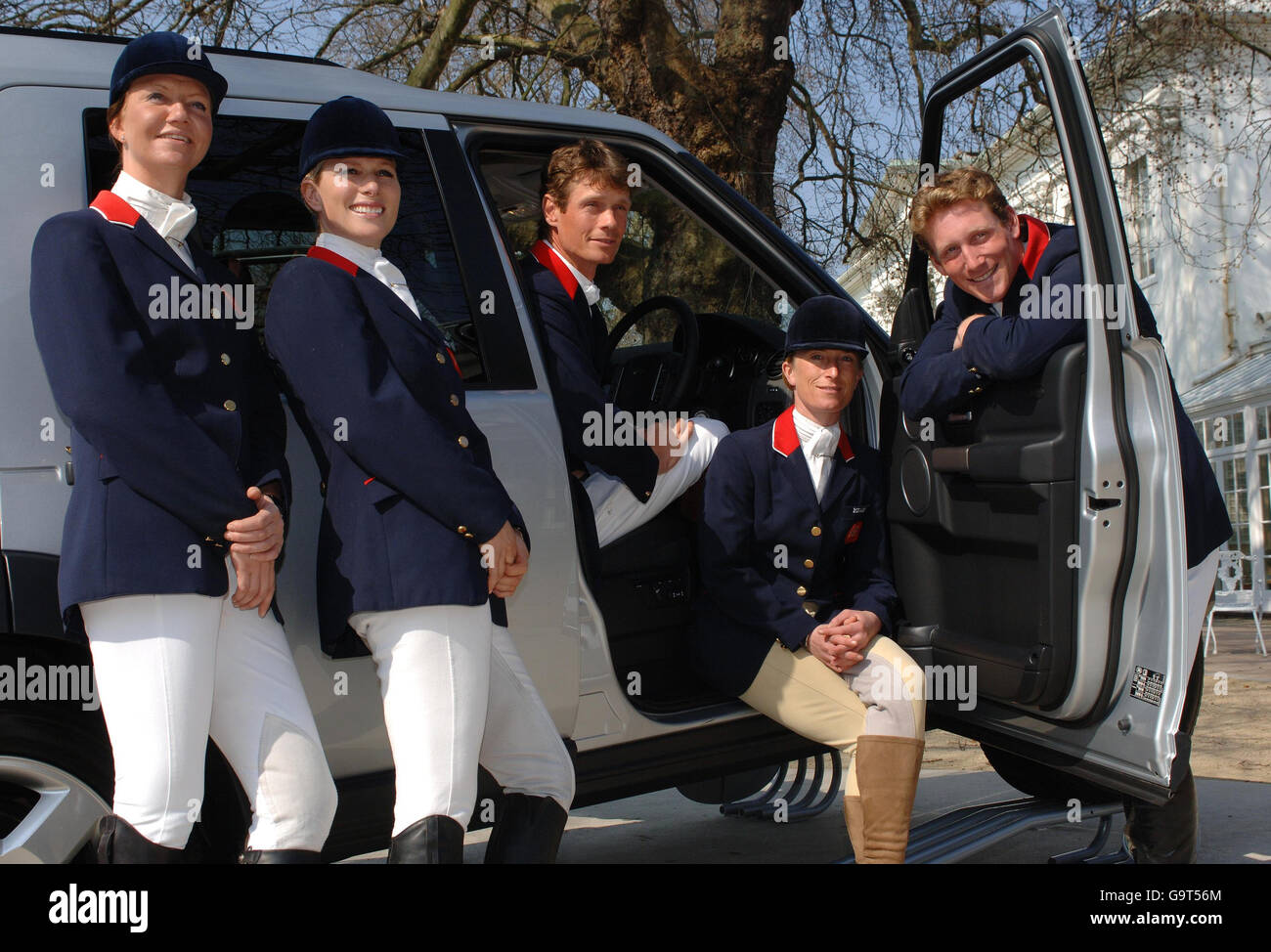 The British eventing team (left to right) Sharon Hunt, World Champion ...