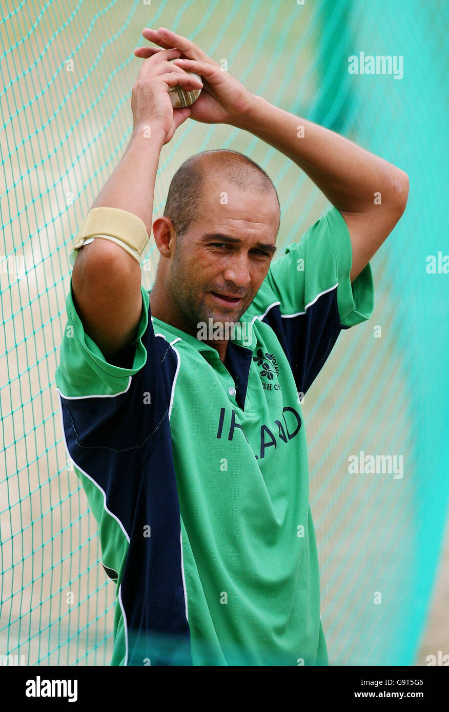 Irish cricketer Andre Botha in the nets during training at the National ...