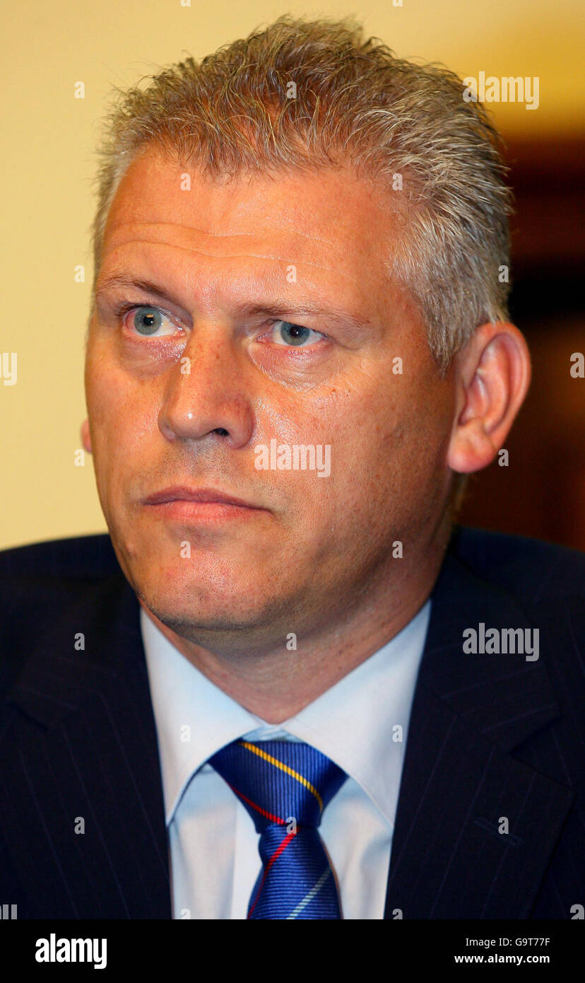 Deputy chief of police in Jamaica, Mark Shields speaking during a news ...