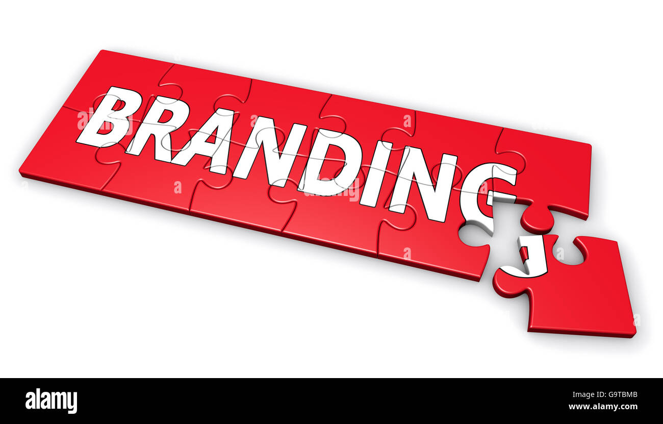 Corporate branding development and brand marketing concept with word on ...