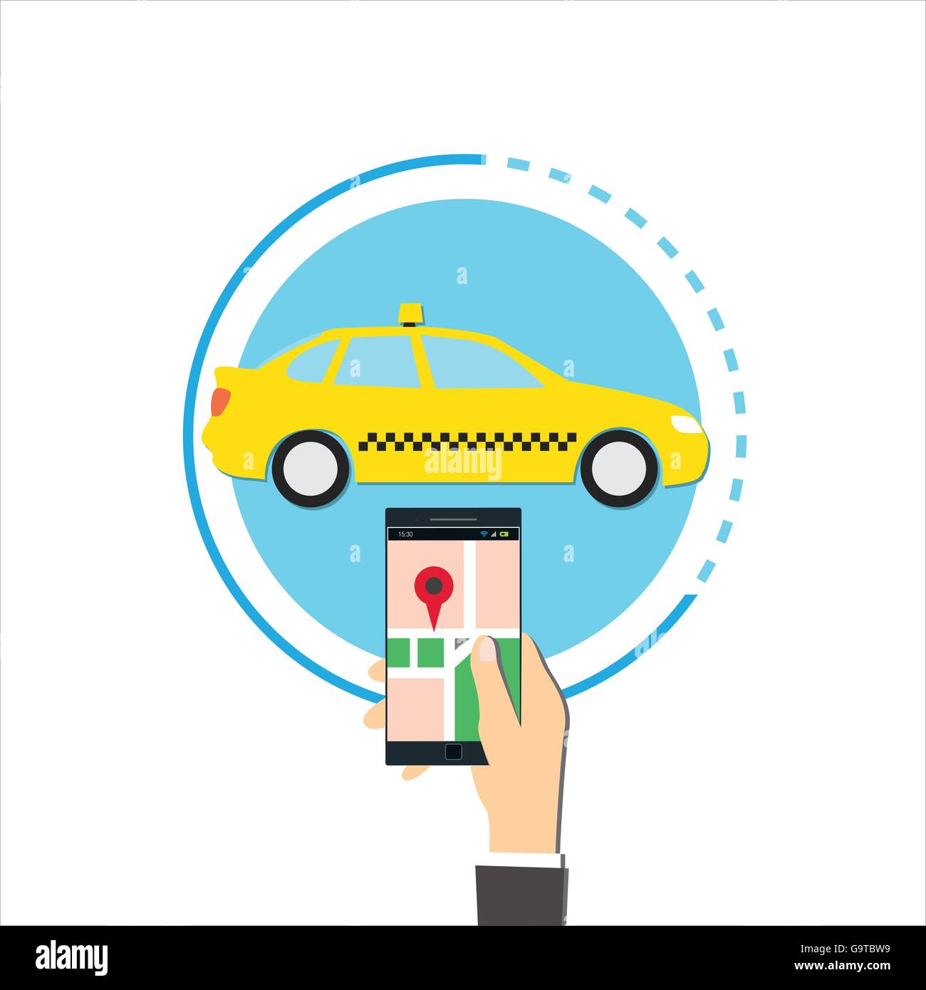 Taxi phone icon flat Stock Vector Images - Alamy