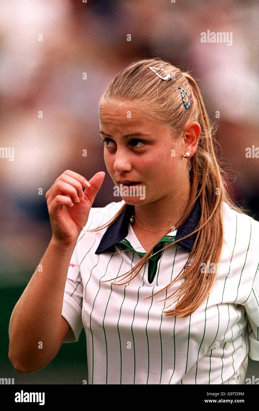 Jelena dokic during her match with jennifer hopkins hi-res stock ...
