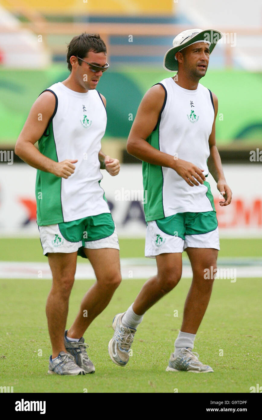 The irish team during training session at the national stadium hi-res ...