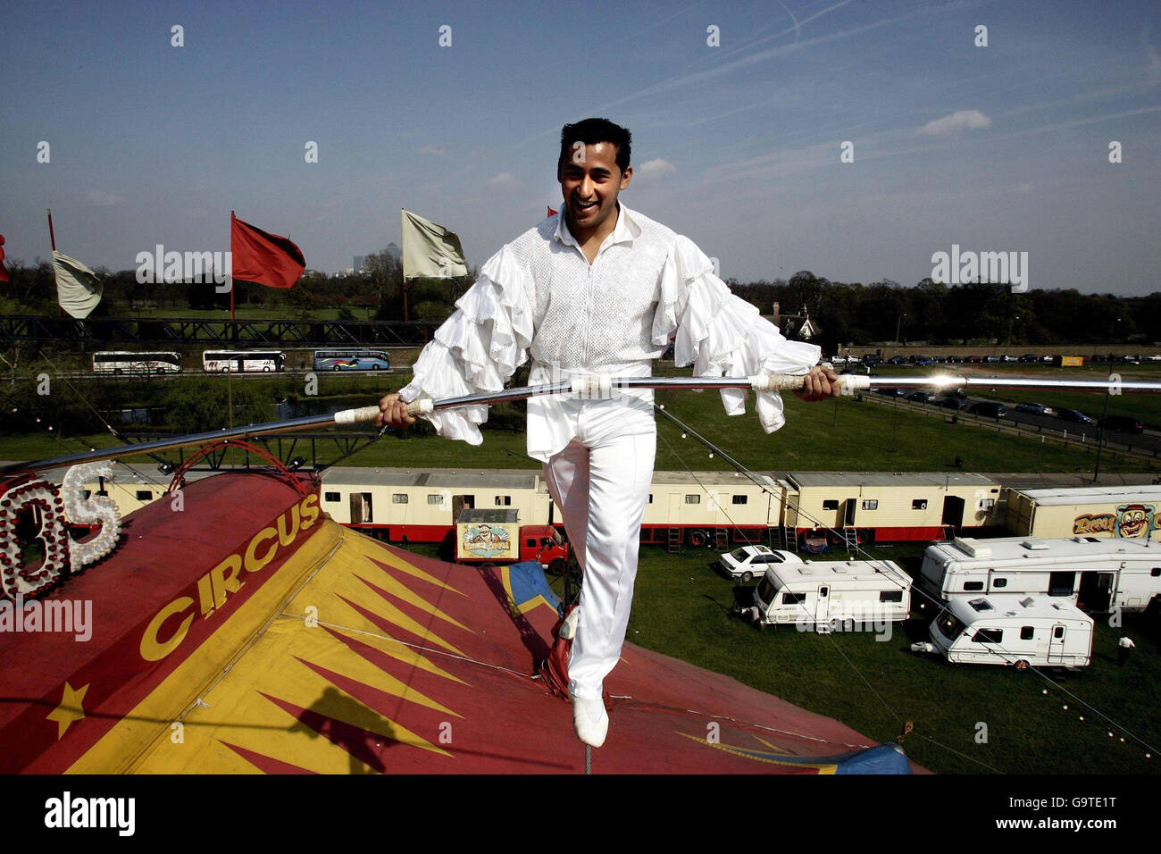 High wire act Stock Photo - Alamy