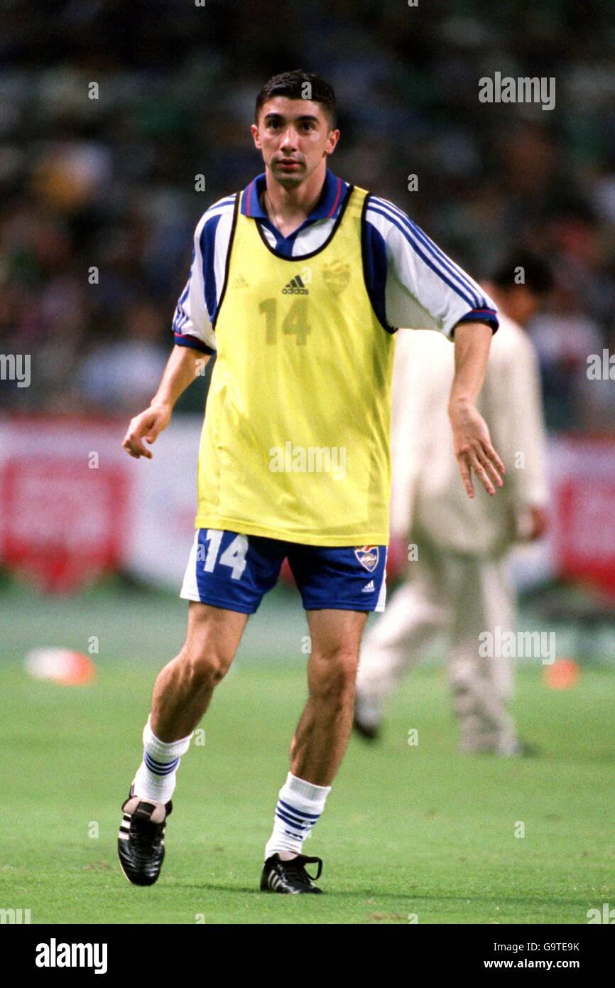 Yugoslavias milivoje cirkovic warms up before the game hi-res stock ...