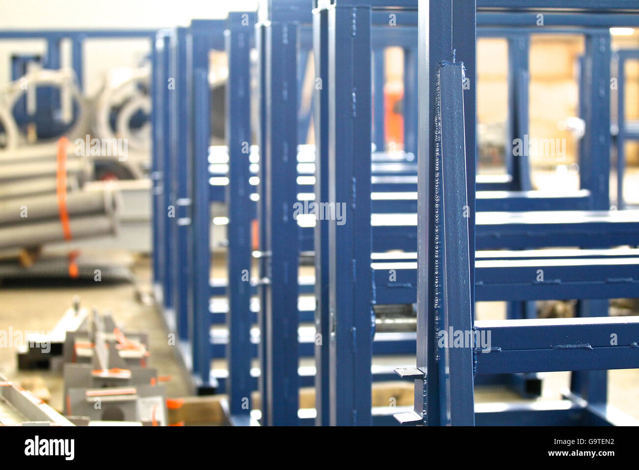 various elements of steel structures for further assembly Stock Photo ...