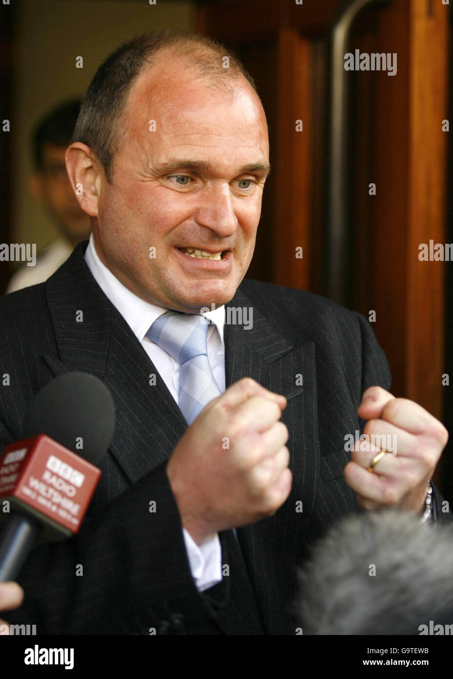 TV quiz show cheat and former British Army Major Charles Ingram showing ...