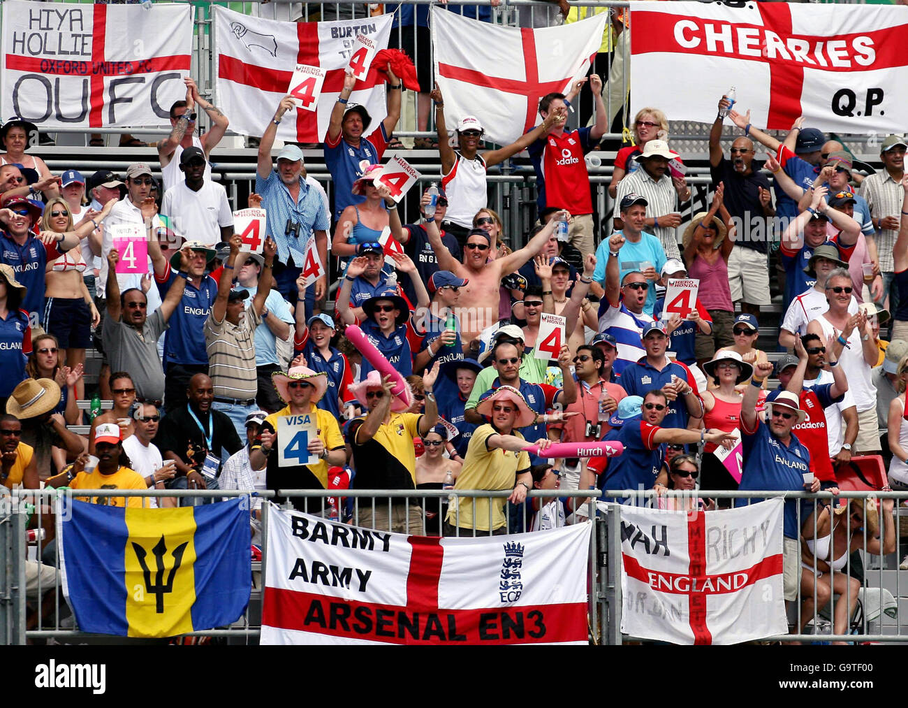 England fans celebrate during the icc cricket world cup hi-res stock ...